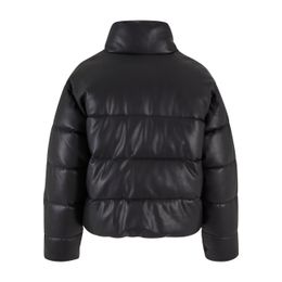 Karl Kani Damen Winterjacke "Karl Kani Karl Kani Serif Crop PU Puffer Jacket"schwarz, Gr. XXS, unifarben, 100% Polyurethan, Jacken