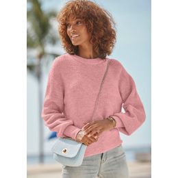Lascana Damen Strickpullover, ros&eacute; meliert, Gr&ouml;&szlig;e 36/38