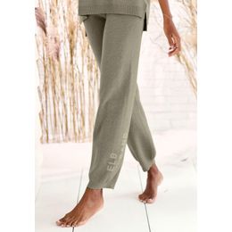ELBSAND Damen Strickhose, oliv meliert, Gr&ouml;&szlig;e 32/34