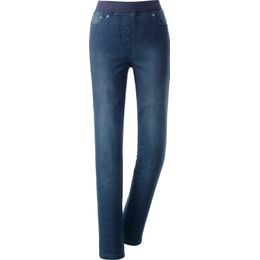 CR&Eacute;ATION L Damen Schlupfjeans mit geripptem Strick-Dehnbund blue-stone-washed Gr&ouml;&szlig;e 19