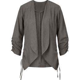 CR&Eacute;ATION L Damen Blusenblazer in Leinen-Optik taupe Gr&ouml;&szlig;e 38