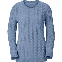 CR&Eacute;ATION L Damen Strickpullover mit Zopfmuster taubenblau Gr&ouml;&szlig;e 44