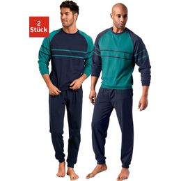 Le Jogger Herren Pyjama gr&uuml;n, marine Gr&ouml;&szlig;e 44/46