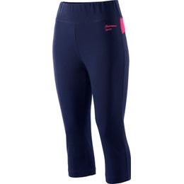Damen Sporthose in Capri-L&auml;nger marine-pink Gr&ouml;&szlig;e 36/38