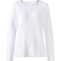 CR&Eacute;ATION L Damen Strickpullover mit Strukturmuster wei&szlig; Gr&ouml;&szlig;e 36