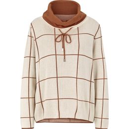 CR&Eacute;ATION L Damen Rollkragenpullover mit Jacquardmuster champagner-cognac Gr&ouml;&szlig;e 40