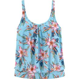 Lascana Damen Tankini-Top hellblau-bedruckt Gr&ouml;&szlig;e 48