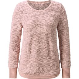 Damen Langarm-Pullover aus Flausch-Effektgarn puder, Gr&ouml;&szlig;e 42