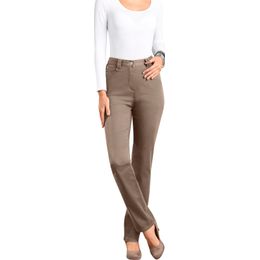 Damen Stretch-Hose mit Nieten an den Taschen taupe, Gr&ouml;&szlig;e 42