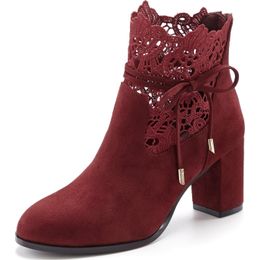 Lascana Damen High-Heel-Stiefelette bordeaux Gr&ouml;&szlig;e 42