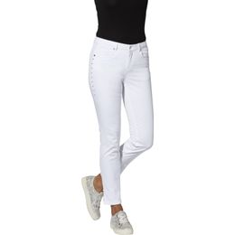 CR&Eacute;ATION L Damen Jeans mit Ziernieten seitlich wei&szlig; Gr&ouml;&szlig;e 40