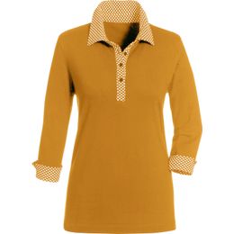 CR&Eacute;ATION L Damen Poloshirt mit Kontrast-Akzenten curry Gr&ouml;&szlig;e 36