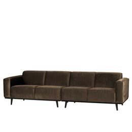 Pharao24.de Retro Couch in Taupe Samt Federkern