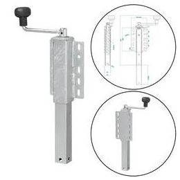 Pro Plus Bootsst&uuml;tze einstellbar Bootstrailer 40x40mm &ndash; Verstellbare Kurbelst&uuml;tzen ausdrehbar Spindelst&uuml;tze bis 200kg Hubst&uuml;tze