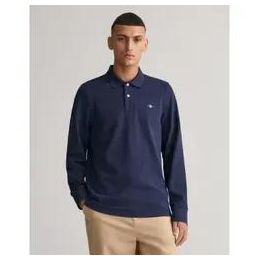 Gant f&uuml;r Herren. 2230 Shield Piqu&eacute;-Poloshirt navy (XXL), L&auml;ssig, Baumwolle, Langarm, Marine