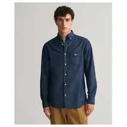 Gant f&uuml;r Herren. 3000400 Hemd Regular Fit navy (4XL), L&auml;ssig, Baumwolle, Klassisch, Langarm, Marine