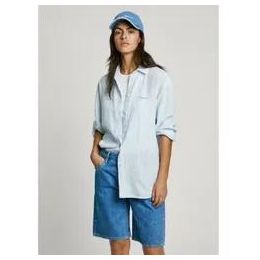 Pepe Jeans f&uuml;r Damen. PL305033 Traum-Shirt blau (M), L&auml;ssig, Leinen, Langarm