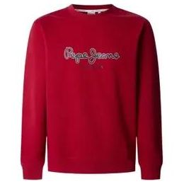 Pepe Jeans f&uuml;r Herren. PM582827 Duke Crew Sweatshirt rot (XXL), L&auml;ssig, Baumwolle, Nachhaltig