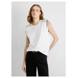 Pepe Jeans f&uuml;r Damen. PL506078 Vatiana T-shirt wei&szlig; (L), L&auml;ssig, Kurzarm, Bio-Baumwolle, Nachhaltig