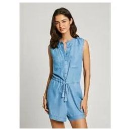 Pepe Jeans f&uuml;r Damen. PL230524 Edmess blauer Jumpsuit (XS), L&auml;ssig, &Auml;rmellos / Hosentr&auml;ger, Lyocell