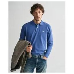 Gant f&uuml;r Herren. 2230 Shield Piqu&eacute;-Poloshirt blau (3XL), L&auml;ssig, Baumwolle, Langarm