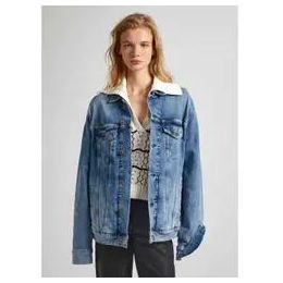 Pepe Jeans f&uuml;r Damen. PL402390RH8 Boyfriend-Jacke blau (S), L&auml;ssig, Baumwolle, Denim, Nachhaltig