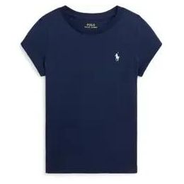 Polo Ralph Lauren f&uuml;r M&auml;dchen. 312833549067 Marineblaues Baumwoll-T-Shirt (6a&ntilde;os=117/123cm), L&auml;ssig, Baumwolle, Kurzarm, Kinderbekleidung