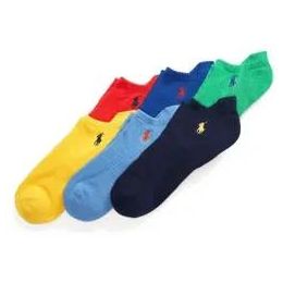 Polo Ralph Lauren f&uuml;r Herren. 449874486001 Set mit 6 mehrfarbigen Socken mit niedrigem Schnitt (OSFA), Heimtextilien, Baumwolle