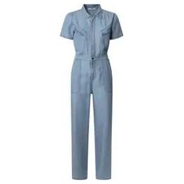 Pepe Jeans f&uuml;r Damen. PL230510 Smaragdblauer Jumpsuit (M), L&auml;ssig, Denim, Kurzarm, Lyocell