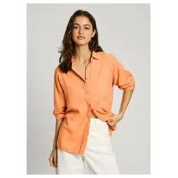 Pepe Jeans f&uuml;r Damen. PL304993 Chipper orangefarbenes Hemd (L), L&auml;ssig, Leinen, Langarm