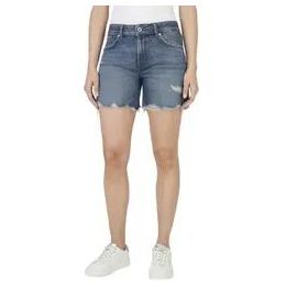 Pepe Jeans f&uuml;r Damen. PL801186EE6 Kurz Regular Distressed blau (26), L&auml;ssig, Baumwolle, Denim, Nachhaltig