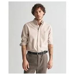 Gant f&uuml;r Herren. 3000200 Oxford-Hemd Regular Fit beige (3XL), L&auml;ssig, Baumwolle, Langarm