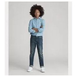 Polo Ralph Lauren Unisex f&uuml;r Kinder. 323703283001 Blaues Chambray-Hemd aus Baumwolle (10/12a&ntilde;os=150/161cm), L&auml;ssig, Langarm, Kinderbekleidun
