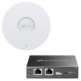 TP-LINK Omada EAP650 AX300 WiFi 6 Accesspoint zur Deckenmontage + TP-LINK OC200 Omada-Hardware-Controller Netzwerk-Verwaltungsger&auml;t
