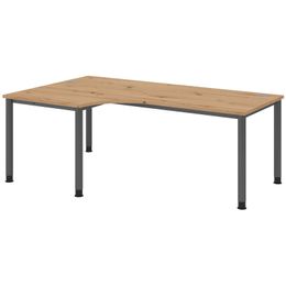 Hammerbacher VHS82/R/G h&ouml;henverstellbarer Schreibtisch 68,5 - 81 cm eiche / grafit