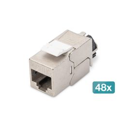 Digitus CAT 6A Keystone Modul, geschirmt, 48 St&uuml;ck werkzeugfreie Verbindung