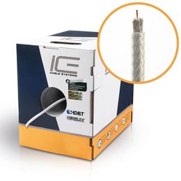 ICE Cable - Koax Kabel, wei&szlig;, RG-59, 0,81mm (AWG20), geschirmt, wei&szlig;, 152,50m Pulloutbox