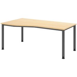 Hammerbacher VHS18/3/G h&ouml;henverstellbarer Schreibtisch 68,5 - 81 cm ahorn / grafit