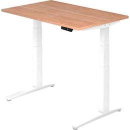 Hammerbacher XBHM12 h&ouml;henverstellbarer Schreibtisch 65,0 - 130,0 cm - elektrisch nussbaum / wei&szlig;