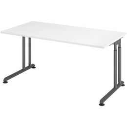 Hammerbacher h&ouml;henverstellbarer Schreibtisch VZS16/W/G wei&szlig;