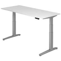 Hammerbacher VXBHM19/W/SS elektrisch h&ouml;henverstellbarer Schreibtisch 65,0 - 130,0 cm - elektrisch wei&szlig; / silber