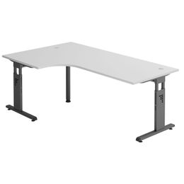 Hammerbacher VOS82/5/G h&ouml;henverstellbarer Schreibtisch 65 - 85 cm grau / grafit