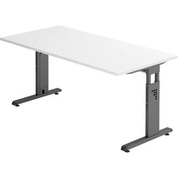 Hammerbacher h&ouml;henverstellbarer Schreibtisch VOS16/W/G wei&szlig;