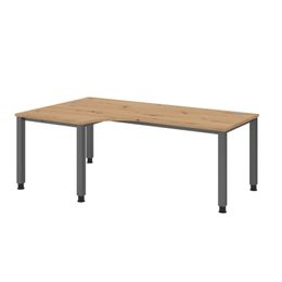 Hammerbacher VQS82/R/G h&ouml;henverstellbarer Schreibtisch 68,5 - 81 cm Asteiche / grafit
