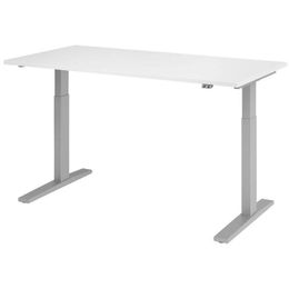 Hammerbacher VXMKA16/W/S elektrisch h&ouml;henverstellbarer Schreibtisch 70,0 - 120,0 cm - elektrisch wei&szlig; / silber