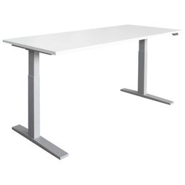 Hammerbacher XMKA19 h&ouml;henverstellbarer Schreibtisch 70,0 - 120,0 cm - elektrisch wei&szlig; / silber