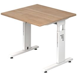 Hammerbacher h&ouml;henverstellbarer Schreibtisch VOS08/N/W nussbaum