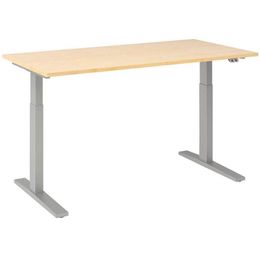 Hammerbacher VXMKA16/3/S elektrisch h&ouml;henverstellbarer Schreibtisch 70,0 - 120,0 cm - elektrisch ahorn / silber