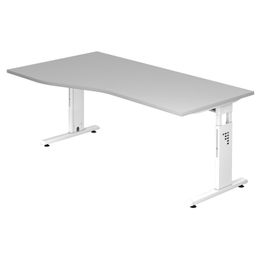 Hammerbacher VOS18/5/W h&ouml;henverstellbarer Schreibtisch 65 - 85 cm Wei&szlig; / wei&szlig;