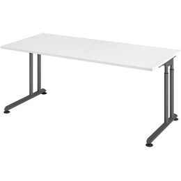 Hammerbacher h&ouml;henverstellbarer Schreibtisch VZS19/W/G wei&szlig;